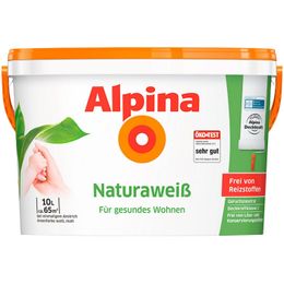 Alpina Wand- und Deckenfarbe Naturaweiß, für Beton, Gips, Mauerwerk und Tapeten, weiß
