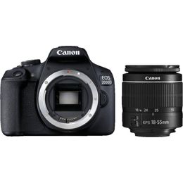 Canon EOS 2000D Kit 18-55 mm DC III Spiegelreflexkamera (EF-S 18-55mm f/3.5-5.6 III, 24,1 MP, NFC, WLAN (WiFi), schwarz