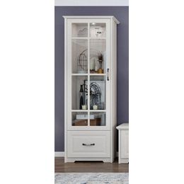 Home Affaire Glasvitrine Evergreen UV lackiert, Tür mit Sicherheitsglas 4 mm, mit Soft-Close-Funktion, weiß