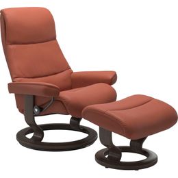 stressless® Relaxsessel View (Set, Relaxsessel mit Hocker), mit Classic Base, Größe S,Gestell Wenge, orange