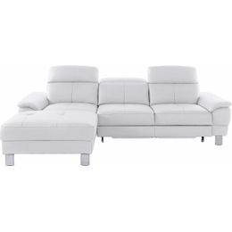 exxpo - sofa fashion Ecksofa Mantua 2, inkl. Kopf- bzw. Rückenverstellung, wahlweise mit Bettfunktion, weiß