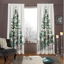 Vorhang Xmas Tree, my home, Stangendurchzug (1 St), blickdicht, Weihnachtlich mit Weihnachtsdeko HxB: 230x140, mit Tannenbaum bedruckt, silberfarben