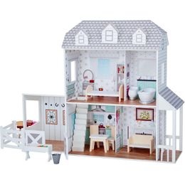TEAMSON™ KIDS Puppenhaus Holzspielzeug, Olivia's Little World, Dreamland Farm, mit Sound, grau|weiß