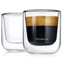 Blomus Espressoglas NERO, Glas, Doppelwandig, 2-teilig, weiß