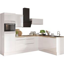 Optifit Winkelküche Aken, mit E-Geräten, Stellbreite 200 x 270 cm, weiß