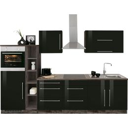 Kochstation Küchenzeile KS-Samos, ohne E-Geräte, Breite 300 cm, schwarz