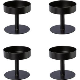 Creativ deco Kerzenhalter (4 St), für Stumpenkerzen, 4er Set, Ø 6 cm, schwarz