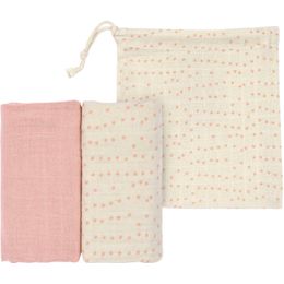 Lässig LÄSSIG Stoffwindeln LÄSSIG X Raddis® Cotton, Einschlag- und Mulltuchset M, Rose (Set, 3-St), mit wiederverwendbarem Baumwollbeutel, rosa