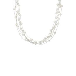 Valero Pearls Perlenkette 50100067, mit Süßwasserzuchtperlen, silberfarben|weiß