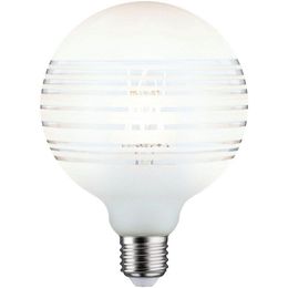 Paulmann LED-Leuchtmittel Globe 125mm Ringspiegel Weiß matt liniert, E27, 1 St., Warmweiß, weiß