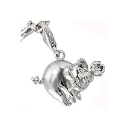 Jobo Charm-Einhänger Glücksschwein, 925 Silber, silberfarben