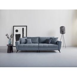 Inosign Big-Sofa Lörby, auch mit Aqua clean-Bezug, feine Steppung im Sitzbereich, lose Kissen, blau|grau