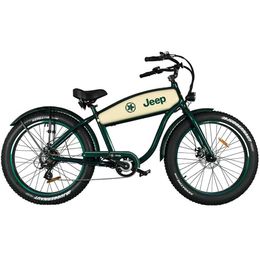 Jeep E-Bikes E-Bike CR 7004, 7 Gang, Kettenschaltung, Heckmotor, 374,4 Wh Akku, (mit Akku-Ladegerät), Pedelec, Elektrofahrrad für Damen u. Herren, Cityrad, grün