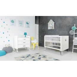 Ticaa Babymöbel-Set Blanka, (Set, 2-St., Bett, Wicklekommode), Bett + Wickelkommode, weiß