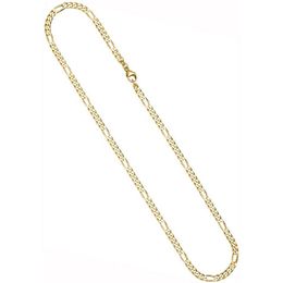 Jobo Kette ohne Anhänger, Figarokette 333 Gold massiv diamantiert 4,3 mm 60 cm, gelb|goldfarben