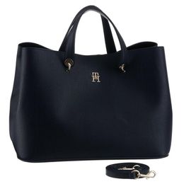 Tommy Hilfiger Henkeltasche TH EMBLEM SATCHEL, mit TH-Emblem vorne, blau