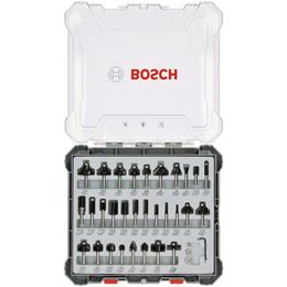 Bosch Professional Fräser-Set, 30-teilig, 6-mm-Schaft, grau