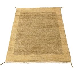 Wollteppich Gabbeh - Indus - 92 x 60 cm - hellbraun, morgenland, rechteckig, Höhe: 18 mm, Wohnzimmer, Handgeknüpft, Einzelstück mit Zertifikat, braun