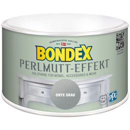 BONDEX Bastelfarbe PERLMUTT-EFFEKT, Holzfarbe für Möbel & Accessoires, 0,5 l, grau