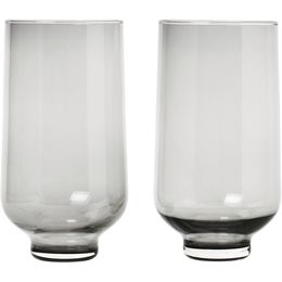 Blomus Gläser-Set FLOW, Glas, 400 ml, 2-teilig, grau