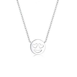 Elli Kette mit Anhänger mit Happy Smile Face 925 Silber, silberfarben