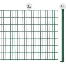 Arvotec Doppelstabmattenzaun EASY 143 zum Aufschrauben, (Set), Zaunhöhe 143 cm, Zaunlänge 2 - 60 m, grün