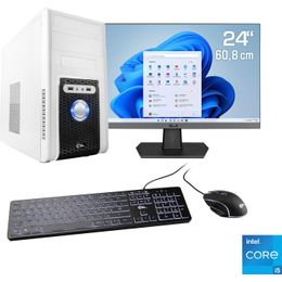 CSL Speed V25817 PC-Komplettsystem (24", Intel® Core i5 12400, Intel UHD Graphics 730, 8 GB RAM, 500 GB SSD, 1-tlg), weiß