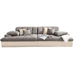 Mr. Couch Big-Sofa Biarritz, wahlweise mit Kaltschaum (140kg Belastung/Sitz) und RGB-Beleuchtung, grau