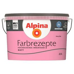 Alpina Wand- und Deckenfarbe Farbrezepte Party Pink, Kräftiges Pink, matt, 2,5 Liter, rosa