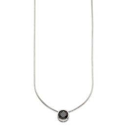 Bruno Banani Kette mit Anhänger Schmuck Geschenk Silber 925 Halsschmuck Halskette Schlangenkette Stein, mit Zirkonia (synth), Korund (synth) oder Spinell (synth), schwarz|silberfarben