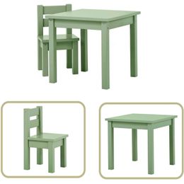 Hoppekids Kindersitzgruppe MADS Kindersitzgruppe, (Set, 2-tlg., 1 Tisch, 1 Stuhl), in vielen Farben, mit einem Stuhl, grün
