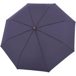 Doppler® Taschenregenschirm nature Mini uni, perfect purple, aus recyceltem Material mit Griff aus FSC®- schützt Wald - weltweit, lila