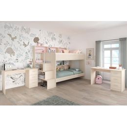 Parisot Jugendzimmer-Set Bibop, (3-St., Etagenbett, zwei Schreibtische), mit 2 Schreibtischen, braun