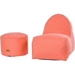 siena GARDEN Sitzsack FLOW.U Round Ø60cm*H40cm, Indoor & Outdoor, in verschiedenen Farben erhältlich, rot