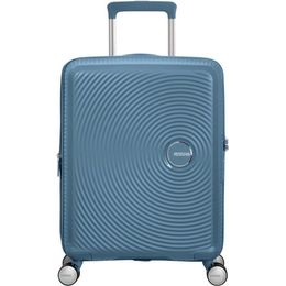 American Tourister® Hartschalen-Trolley Soundbox, 55 cm, 4 Rollen, Handgepäck-Koffer Reisegepäck Volumenerweiterung TSA-Zahlenschloss, blau
