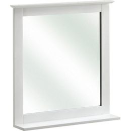 Saphir Badspiegel Quickset 928 Spiegel mit Ablage, 60 cm breit, Landhaus-Stil, Flächenspiegel Weiß Glanz, ohne Beleuchtung, rechteckig, weiß