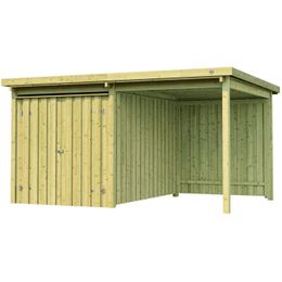 Weka Gerätehaus Lagerhaus 607 Variante 1, kdi, 20 mm, BxT: 408x318 cm, grün