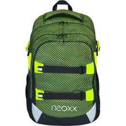 neoxx Schulrucksack Active, All about Neon, aus recycelten PET-Flaschen, grün