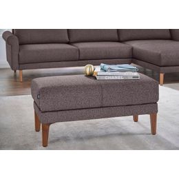 Hülsta Sofa hülsta sofa Hockerbank hs.450, Füße aus Massivholz, grau