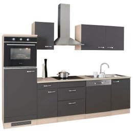 Optifit Küchenzeile Faro, ohne E-Geräte, Breite 270 cm, grau