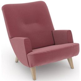 Max Winzer® Loungesessel build-a-chair Borano, im Retrolook, zum Selbstgestalten, rosa