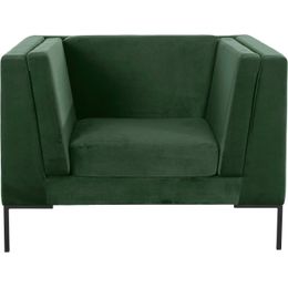 Andas Sessel Frode, mit eleganten Metallfüßen, grün