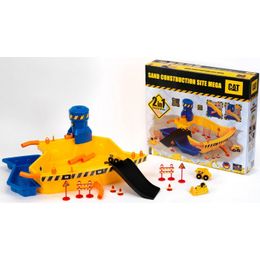 klein Spielzeug-Radlader Caterpilar CAT Sandbaustelle Mega, (Set, 28-tlg), mit 3 Cat® Fahrzeugen; Made in Germany, blau|gelb|schwarz