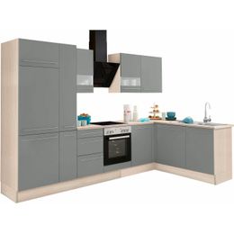 Optifit Winkelküche Bern, Stellbreite 315x175 cm,wahlweise mit E-Geräten,höhenverstellb.Füße, grau