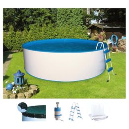 Konifera Rundpool (Set, 5-tlg), ØxH: 400x120 cm, blau|weiß