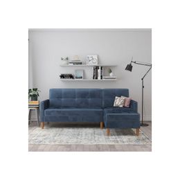 Dorel Home Ecksofa Lilly, L-Form, mit Bett-Funktion, Recamiere beidseitig montierbar, Sitzhöhe 43 cm, blau