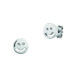 CAI CAÏ Paar Ohrstecker 925/- Sterling Silber rhodiniert Smile, weiß