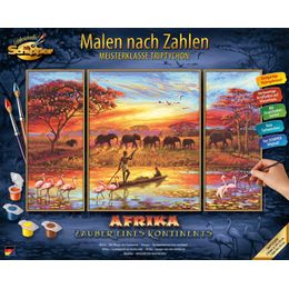 Schipper Malen nach Zahlen Meisterklasse Triptychon - Afrika, Zauber eines Kontinentes, Made in Germany, bunt