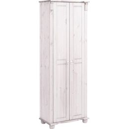 Home Affaire Garderobenschrank Florenz», 67 cm breit, aus massiver Kiefer, weiß