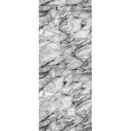 queence Garderobenleiste Marmor, mit 6 Haken, 50 x 120 cm, grau